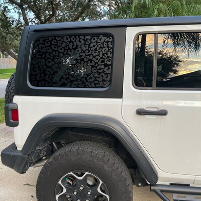 Leopard Cheetah Print Rear Window Decals Fit Jeep Wrangler Unlimited ...