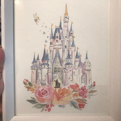 Disney World Print, Watercolor Print Disney Castle, Princess Castle ...