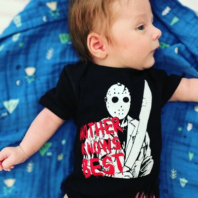 Jason Mother Knows Best Horror Baby Bodysuit Gift Horror - Etsy