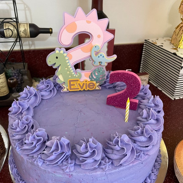 Dinosaur Cake Topper, Dinosaur Birthday, Happy Birthday Cake Topper ...