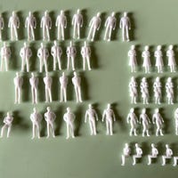 African American Black 2-50pcs 1:48 35mm Figure Miniature People Mini ...