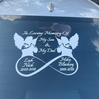 In Loving Memory Decal, Mom and Dad Memorial Decal, Car Decal, Truck ...
