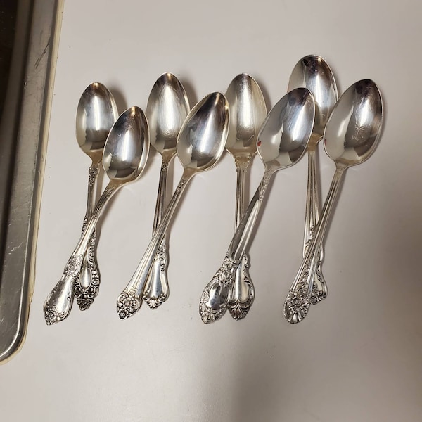 Vintage Spoons Silverplate Teaspoons Antique Silverware Silver Plated ...