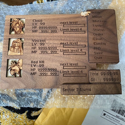 Custom Wooden Final Fantasy 7 Menu Screen With Characters You Can Pick ...