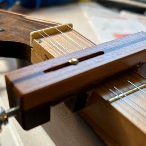 Appalachian Mountain Lap Dulcimer Capo, Black Walnut and Curly Maple ...