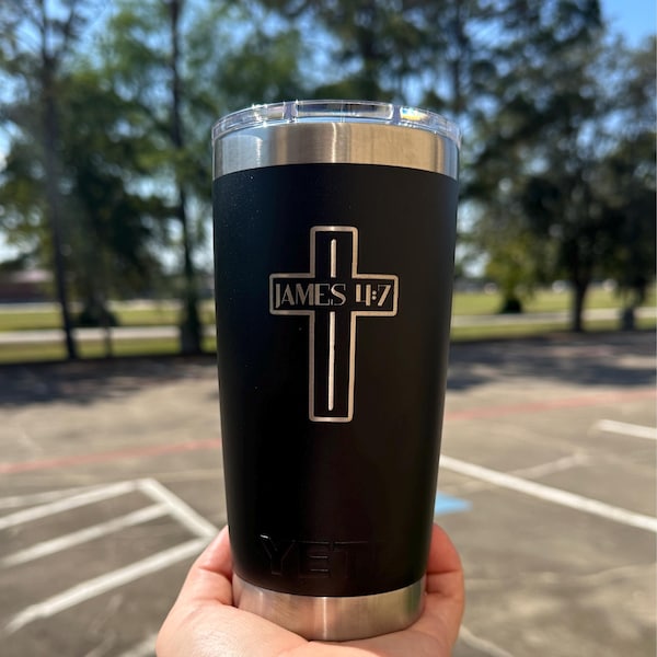 Personalized Initial YETI Tumbler: Laser Engraved 20 Oz Stainless Steel ...