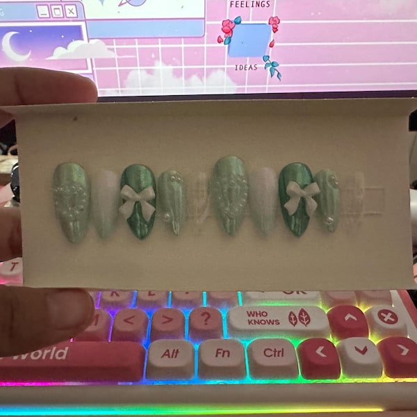 Demon Rumi Nail | Kpop Demon Hunter Inspired Nails | Handmade Gel Press ...