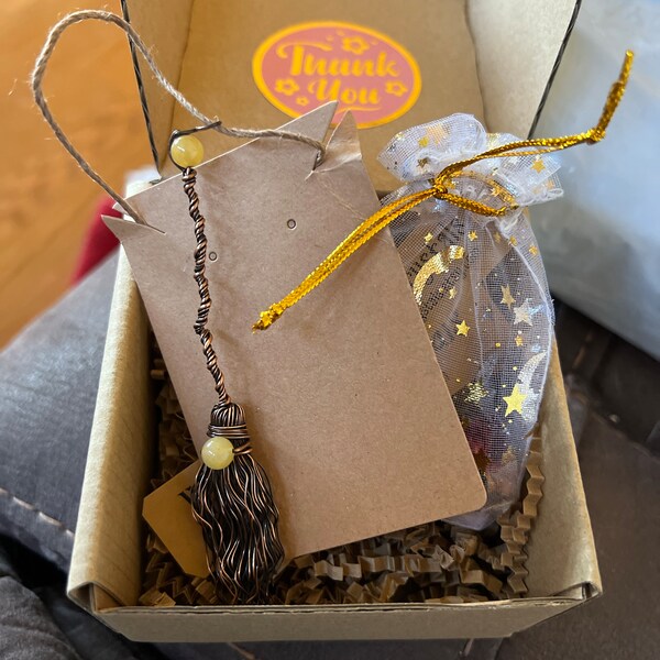 Made to Order - Antiqued Copper Witch Broom Pendant With Straight ...