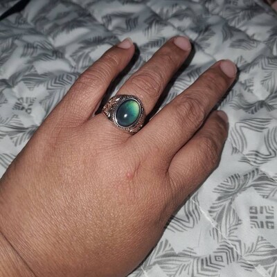 SALE Rainbow Titanium Steel Ring, Ring Size 7, 8, 10, 11, 12 Aura Crystal, Mens Ring, Woman's ...