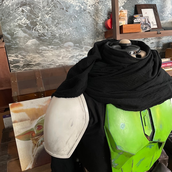 Distressed Black Wrap Cloak, Lightweight Cotton Shawl, Post Apocalyptic ...