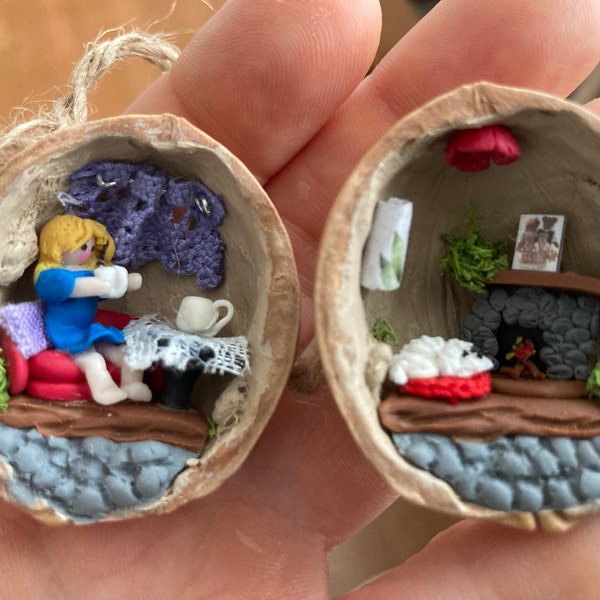 Walnut Mouse Miniature House. Micro Home. Collectable Walnut House in a ...