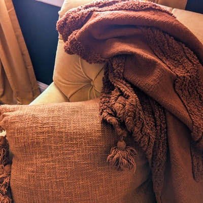 Luxury Cotton Velvet Curtain Rust Color Velvet Curtain - Etsy