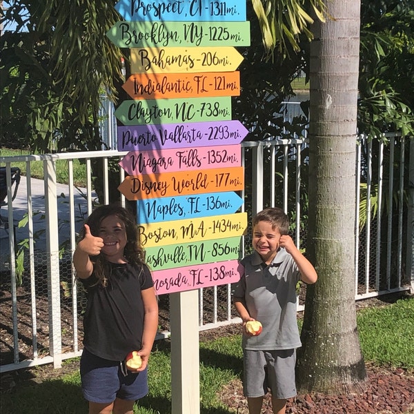 Personalized Family Name Directional Sign Post for Yard, Christmas Gift ...