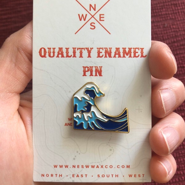 Waves Enamel Pin || Ocean || Wave || Beach || Surf || Brooch ...