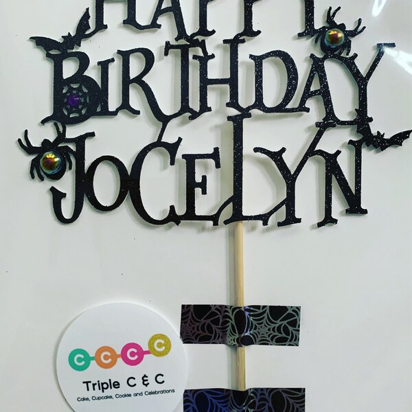 Halloween Happy Birthday Cake Topper/halloween Birthday/halloween Cake ...