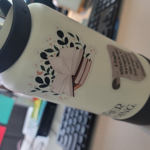 Open Magical Books Waterproof Sticker | Bookish Kindle and Water Bottle ...