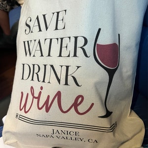 Wine Tasting Girls Trip Gifts Custom Wine Tote Bag Napa Birthday ...