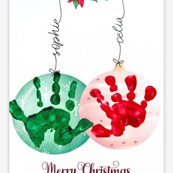 Personalized Christmas Handprint Art Keepsake Gift Digital Download DIY ...