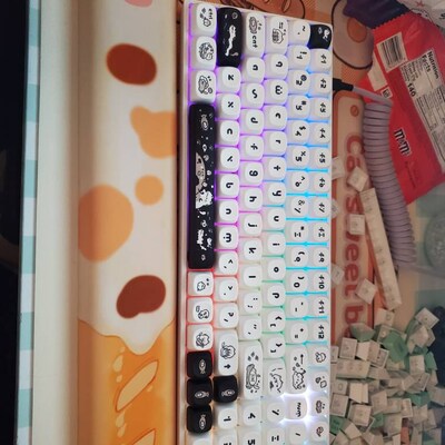 Happy Kitten Keycap Set, MOA Profile, Cute Art, PBT, Cherry MX Stem ...