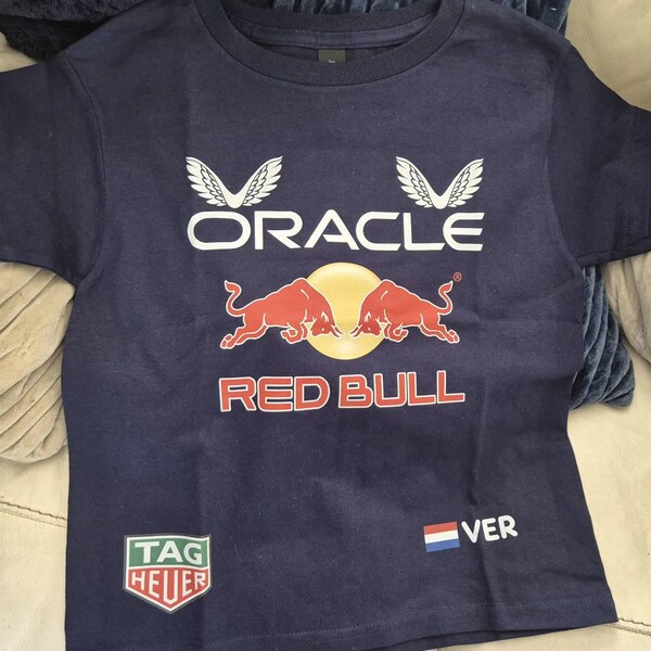 Children's Personalised Formula 1 Red Bull Children's Tee Shirt F1 ...
