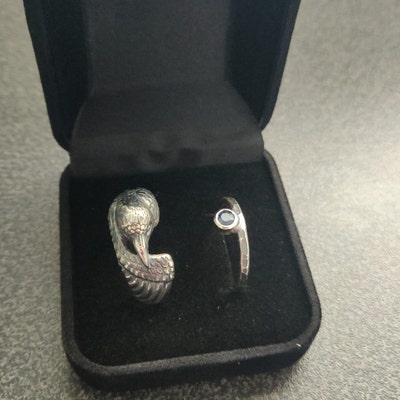 White Raven Ring Pagan Wedding Ring With Moonstone Sterling Silver Ring ...