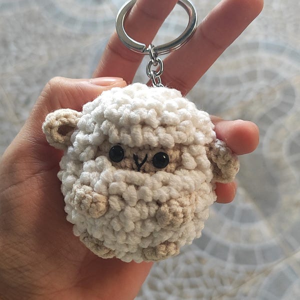 Cute Plush Keychain Sheep Keyring, Pom Pom Sheep Toy Plush, Lamb Easter ...