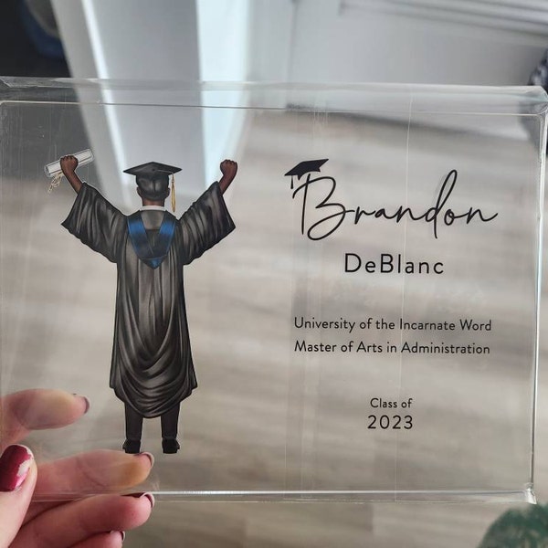 Personalized Portrait Custom Acrylic Graduation Plaque Class of 2024 ...
