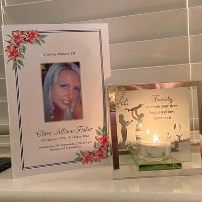 Personalised Funeral Order of Service & Laminated Memorial Cards Forget ...