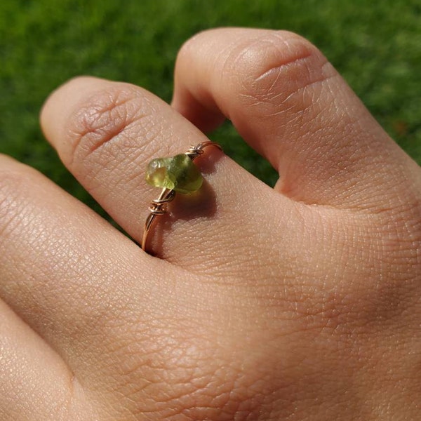 Dainty, Sweet Peridot Ring Made to Order, Sterling Silver Peridot Ring ...