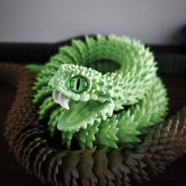 Articulated 3D Printed Cobra Snake | Flexible Fidget Toy | Eco-friendly ...