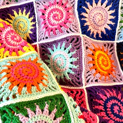 TANGLED Sun Crochet Square Pattern / PDF Written Pattern / English - Etsy