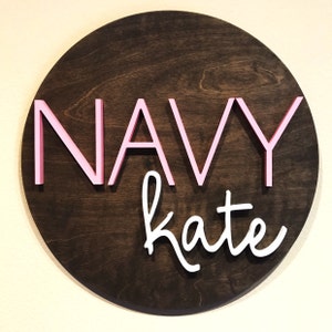 Custom Name Sign 12-36 Round Sign Baby Name Sign - Etsy