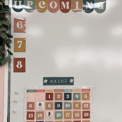 Classroom Calendar Display and Weather Station, Printable Modern Boho ...