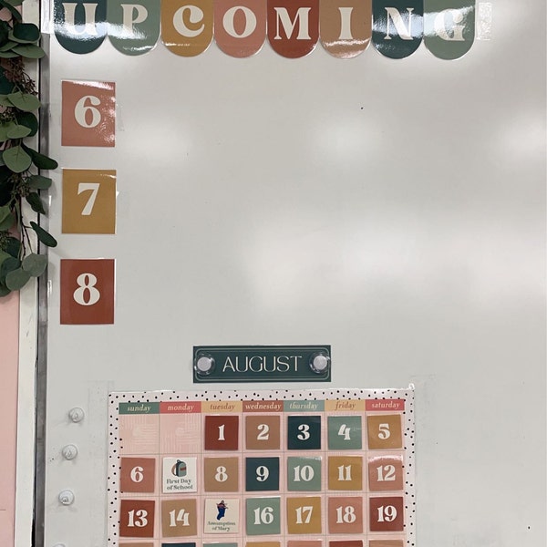 Classroom Calendar Display and Weather Station, Printable Modern Boho ...