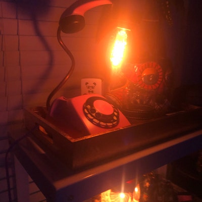 Telephone Retro Lamp, Pink, Vintage Lighting, Retro Decorations, Gift ...
