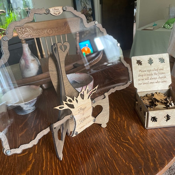 OAK TREE & LEAVES Wedding Guest Book Alternative, Wedding Guest Book ...