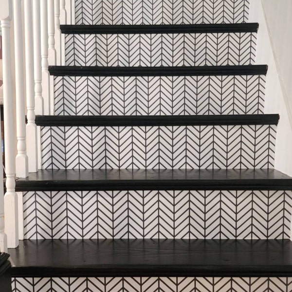 Herringbone Tile, Stair Riser Decals - Etsy