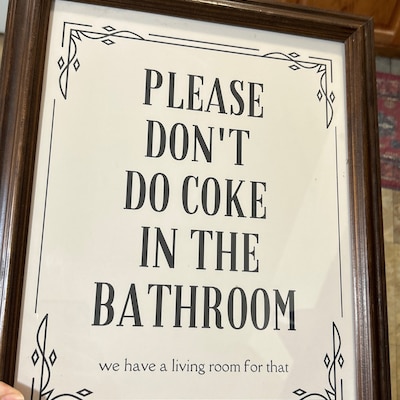 Please Don't Coke in the Bathroom Wall Print, Funny Toilet Wall Art ...