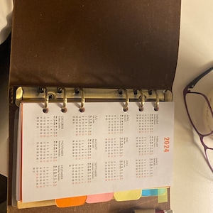 Personalized Refillable 6 Ring Rustic Leather A6 Journal Cover With Pen ...