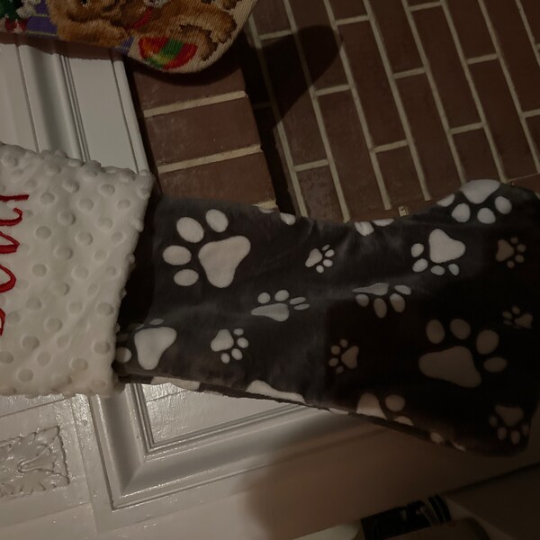 Paw Print Dog Stocking, Dog Christmas Stocking, Paw Print Christmas ...