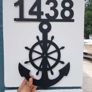 Anchor Custom Address Sign, Nautical House Numbers, Steel - Etsy