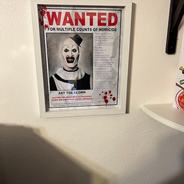 Art the Clown Terrifier Wanted Poster 11x14 Print - Etsy