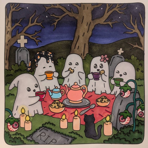 Spooky Hygge Coloring Pages | 10 Cute & Cozy Halloween Pages | Set One ...
