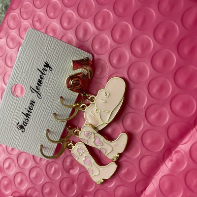 Rhinestone Cowgirl Boot Earrings, Bachelorette Party Jewelry, Nashville ...