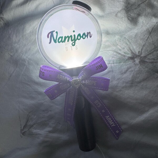 BTS SUGA AGUST D Ribbon Bow Keychain Pendant Light Stick Lanyard ...