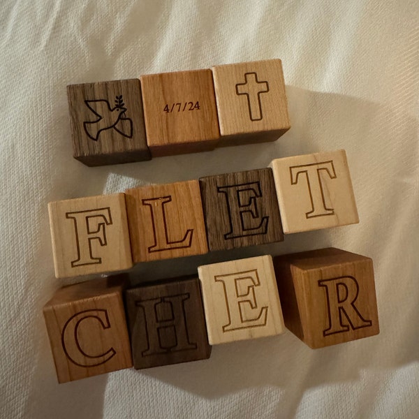 BAPTISM NAME BLOCKS - Personalized Baby or Child's Christening or ...