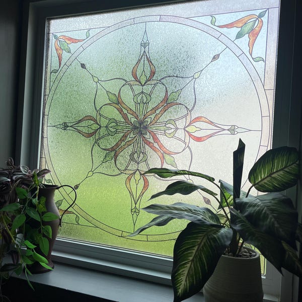 Customized Window Film 3D Matte Privacy Frosted Static Cling Stained ...