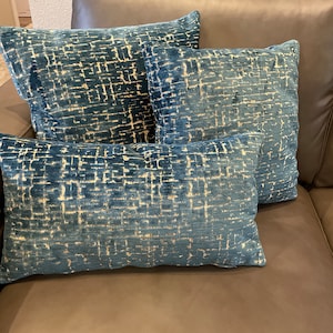 Blue Distressed Velvet Pillow Cover - Etsy