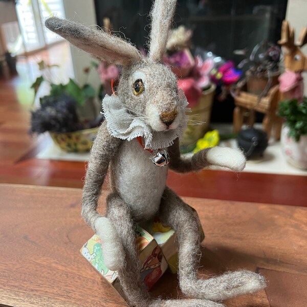 Hare Doll/spring Hare/needle Felted Hare/felted Hare/felted Jack Rabbit ...