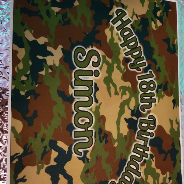 Camouflage Camo Print Edible Image Icing Frosting Sheet #CAM-3 Topper ...